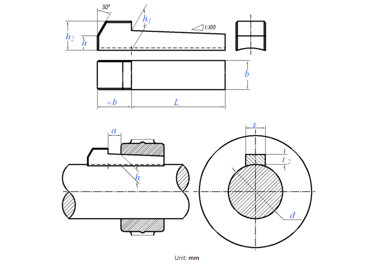 DIN6889 Taper Key Torque Transmission,Gib-Head Saddle Keys - Buy ...
