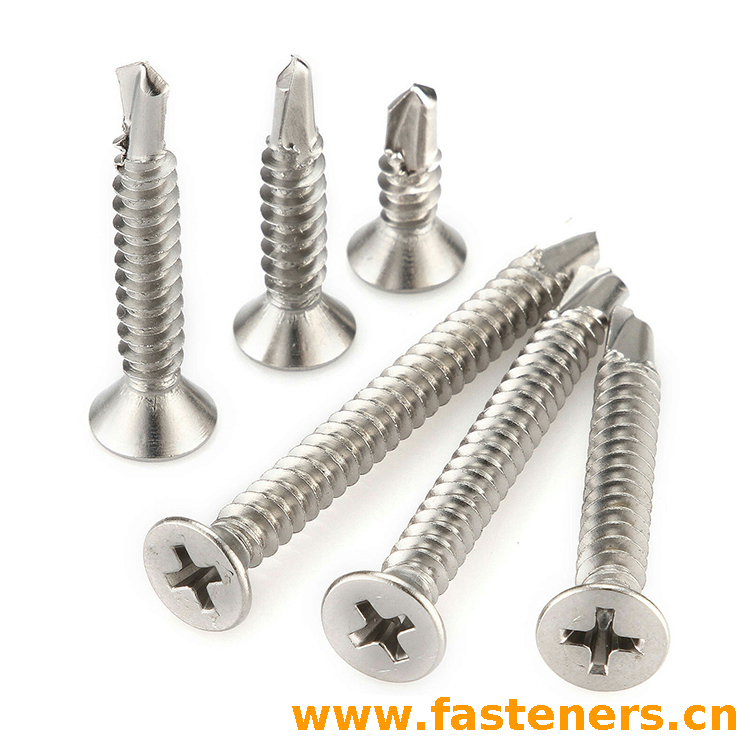 DIN7504 (O) Cross Recessed Countersunk Head Drilling Screws with Tapping Screw Thread - Buy ...