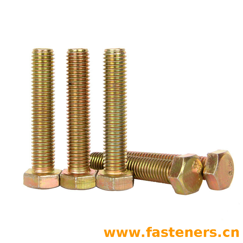 DIN933 Hexagon Head Bolts With Full Thread,Yellow Zinc - Buy Hexagon ...