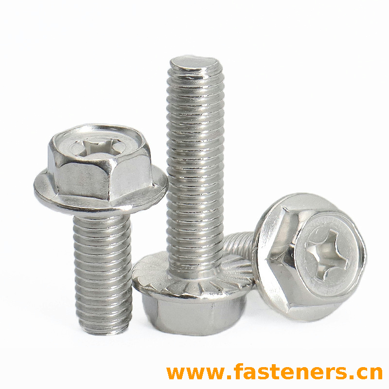 Cross Recessed Hexagon Screw with Flange - Buy Cross recessed hexagon ...